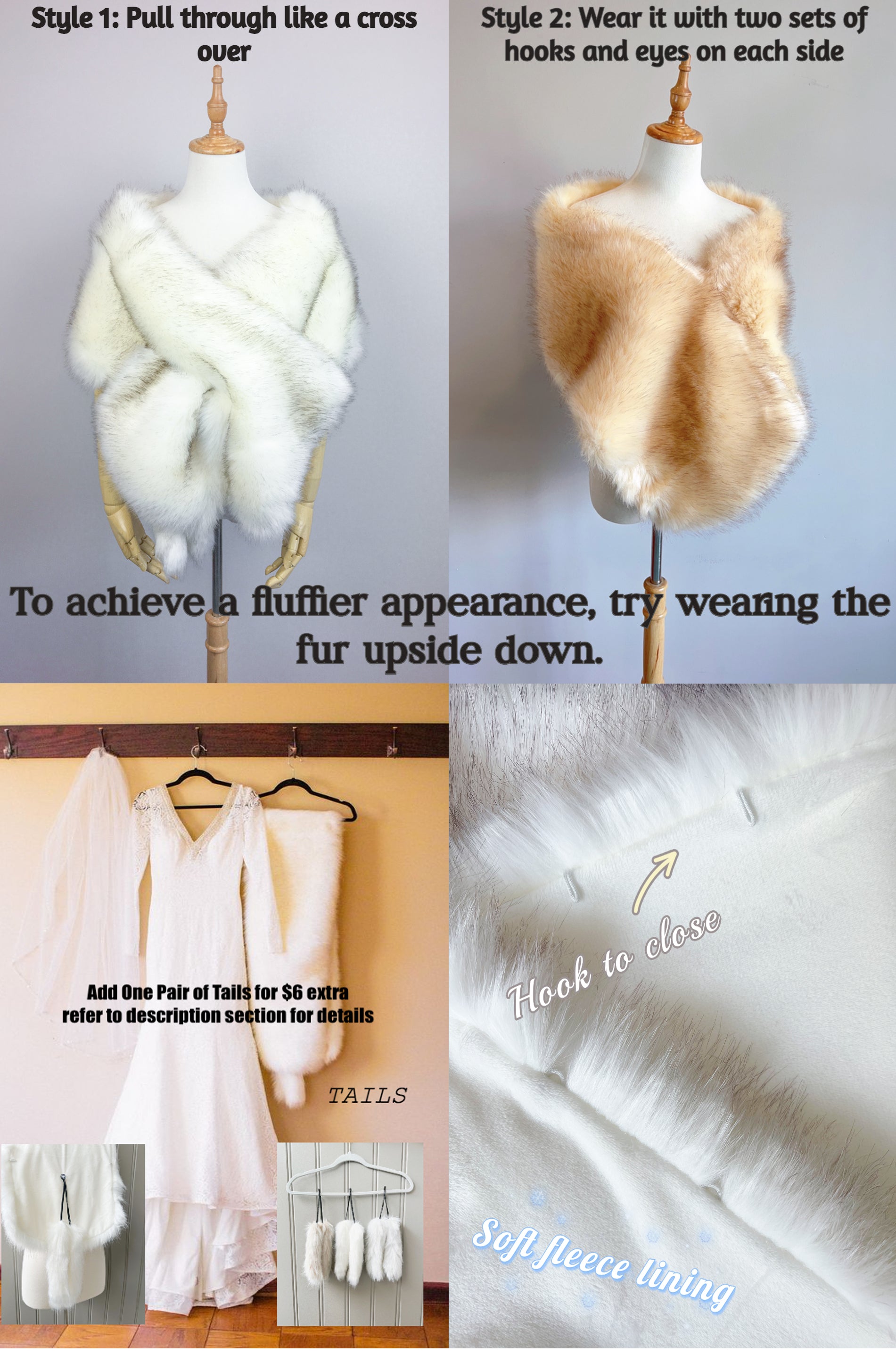 Blush with Black Tips Bridal Faux Fur Shawl (Lilian Blu02) – Sissily ...