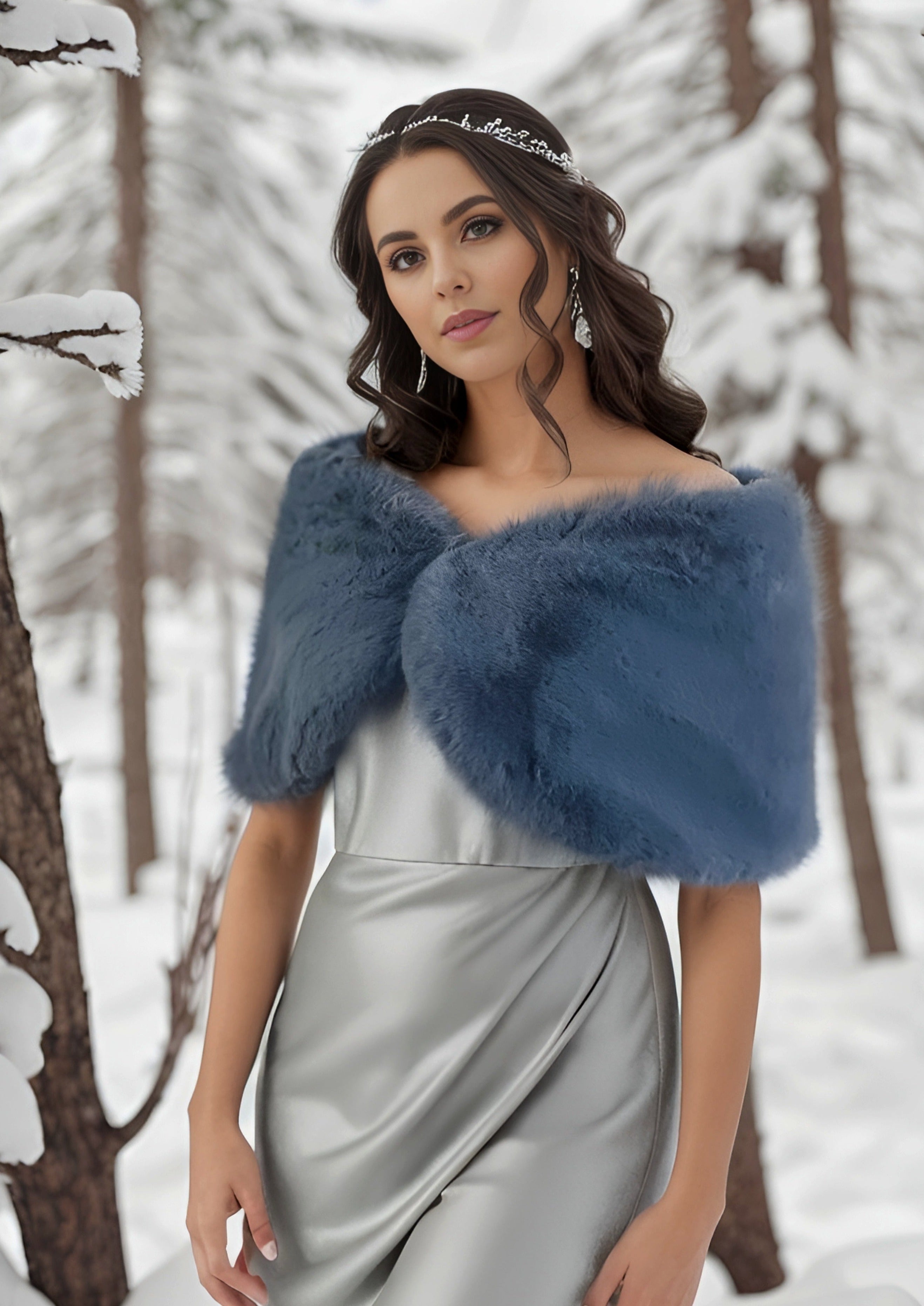 Grey Fur Wrap (Serena Gry05) – Sissily Designs