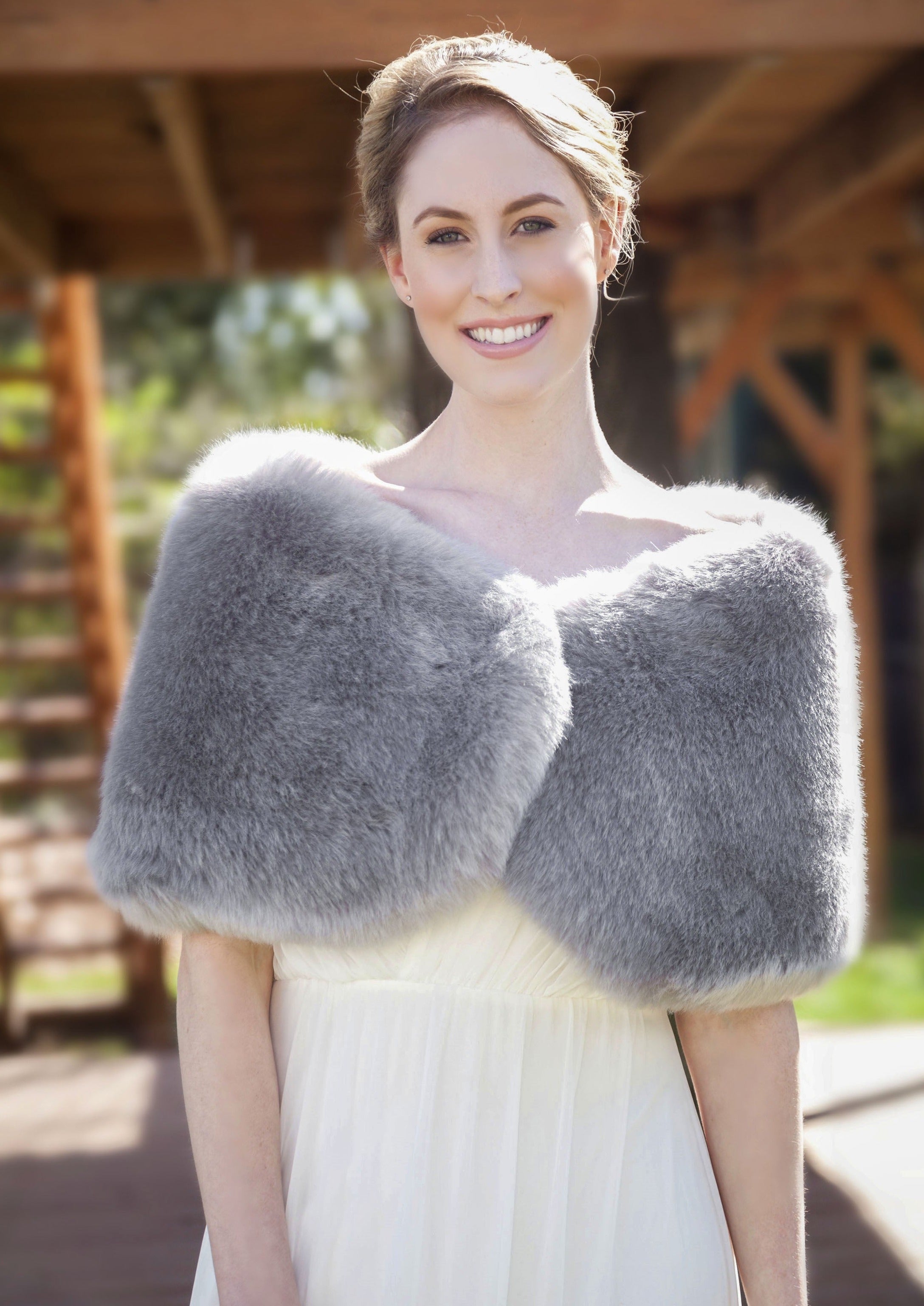 Gray Fur Wrap (Serena Gry01) – Sissily Designs