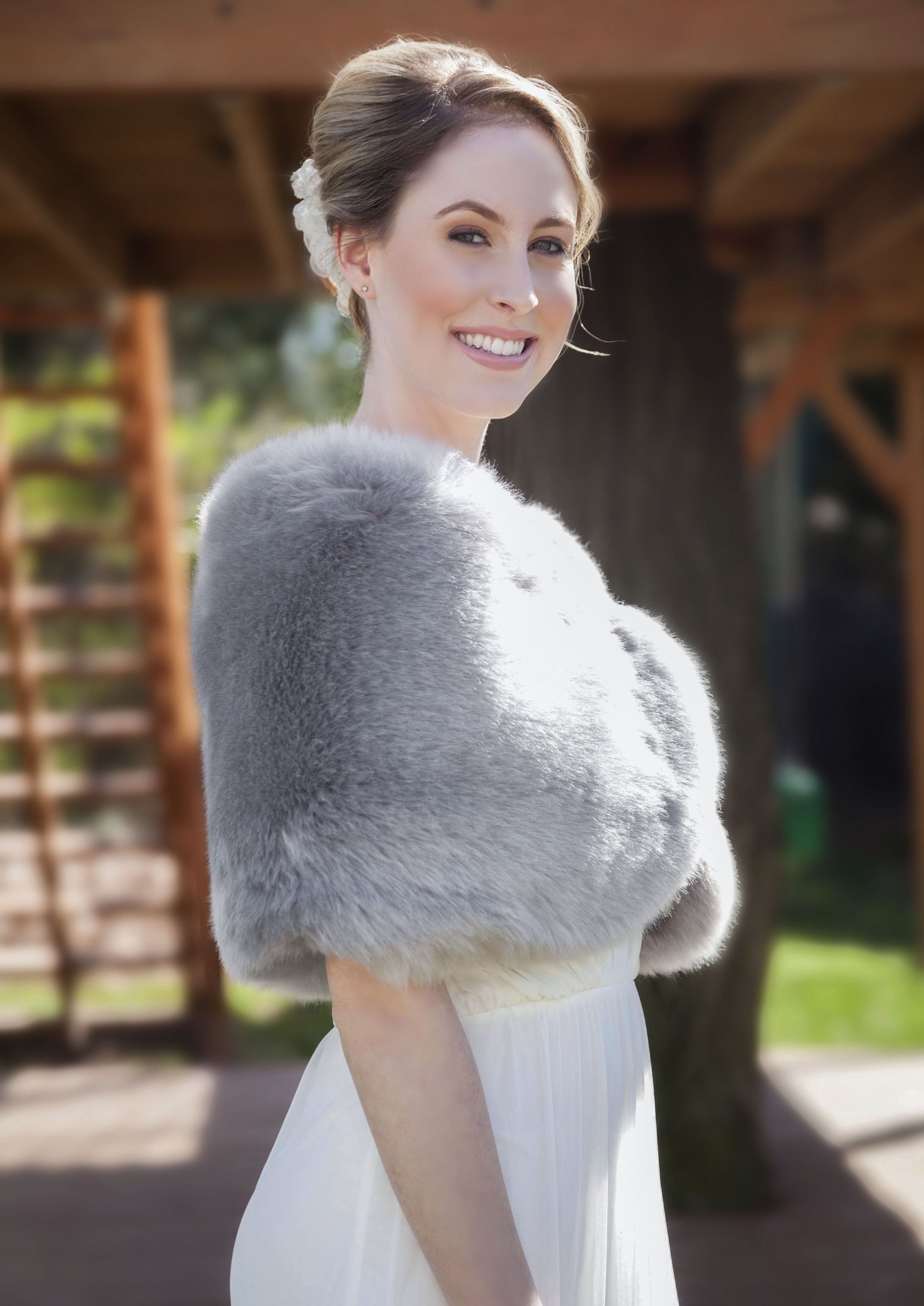 Gray Fur Wrap (Serena Gry01) – Sissily Designs