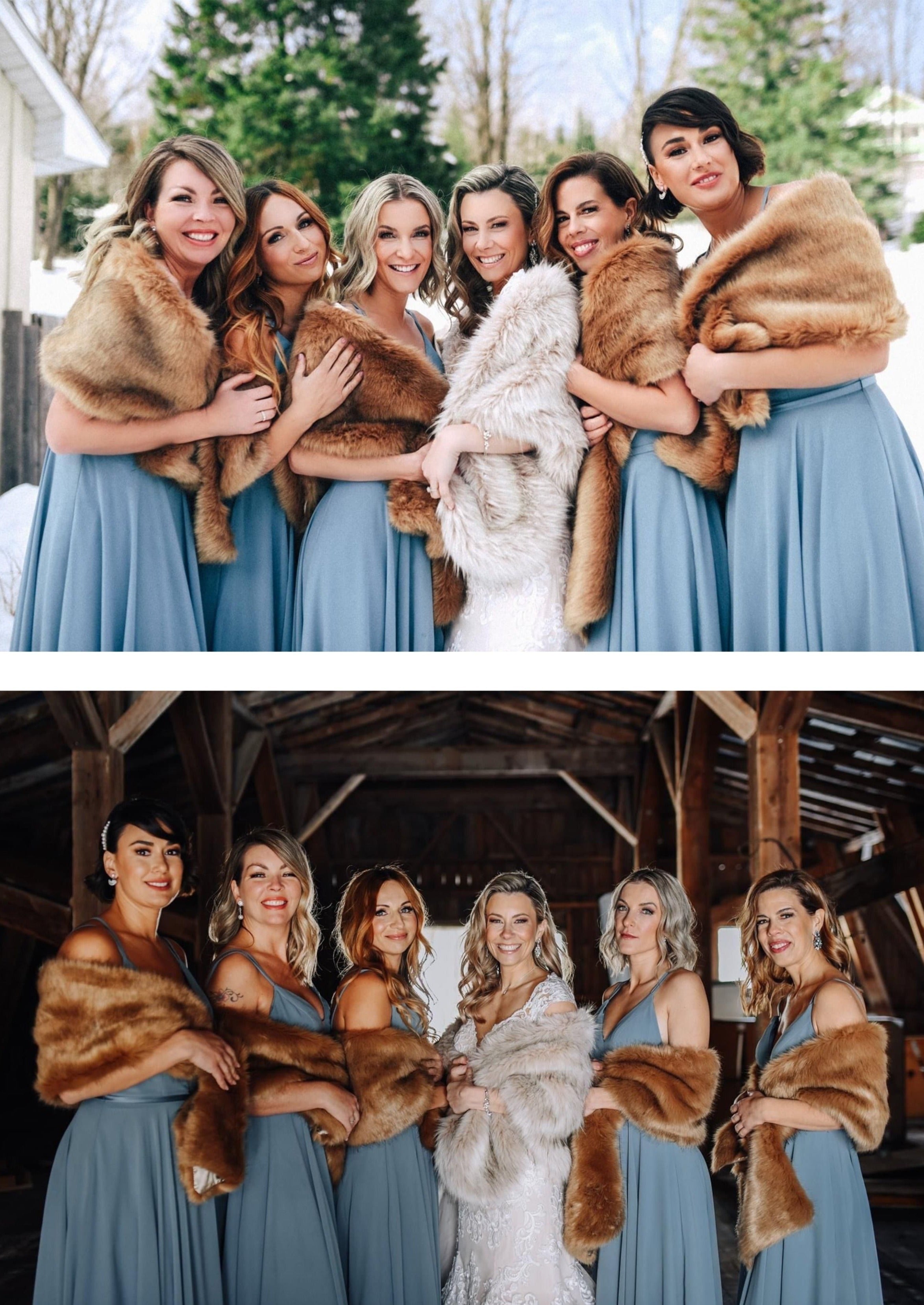 Honey Brown Fur Shawl (Lilian LBrw03) – Sissily Designs