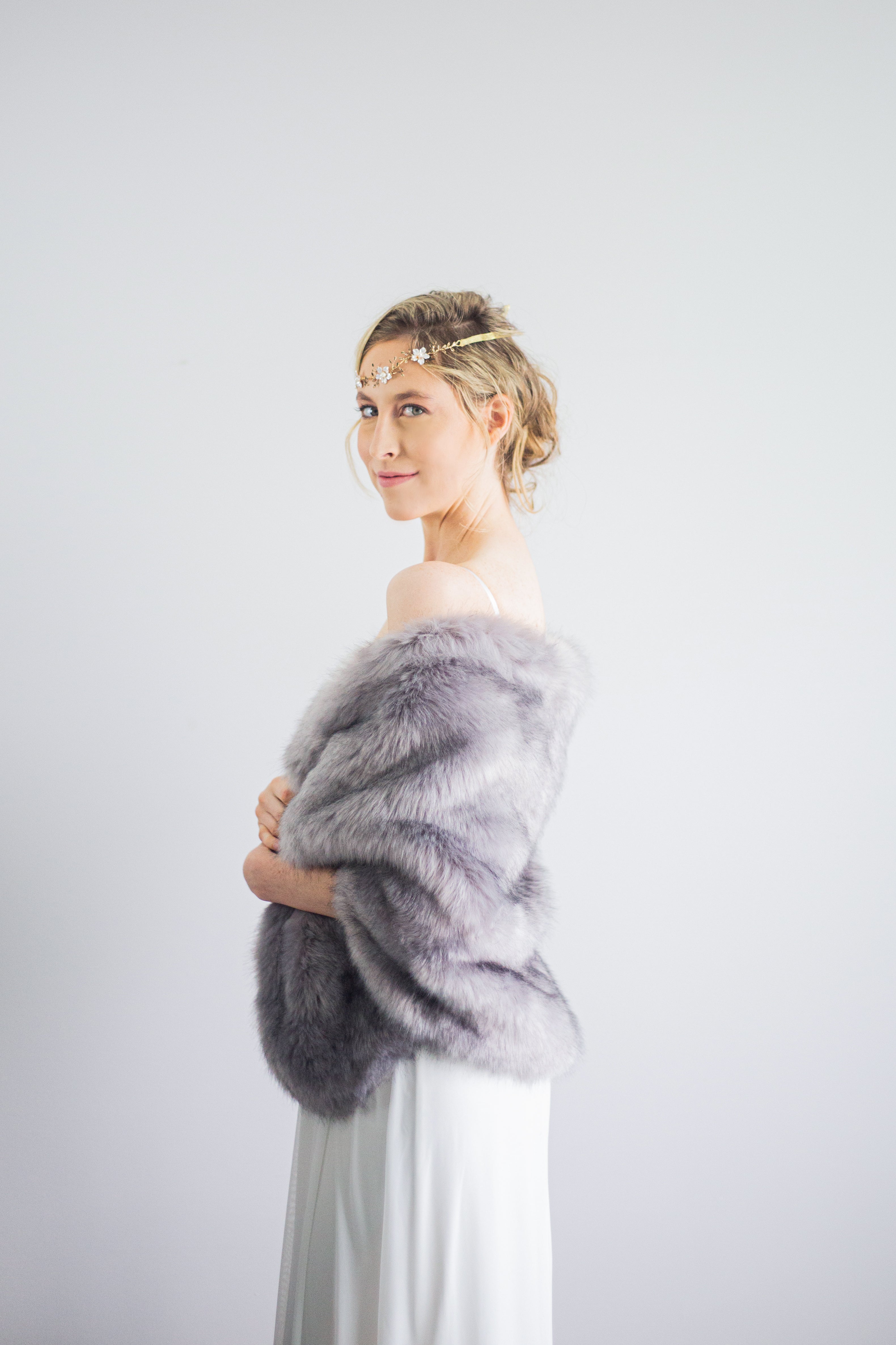 Gray Fur Wrap (Butterly Gry04) – Sissily Designs