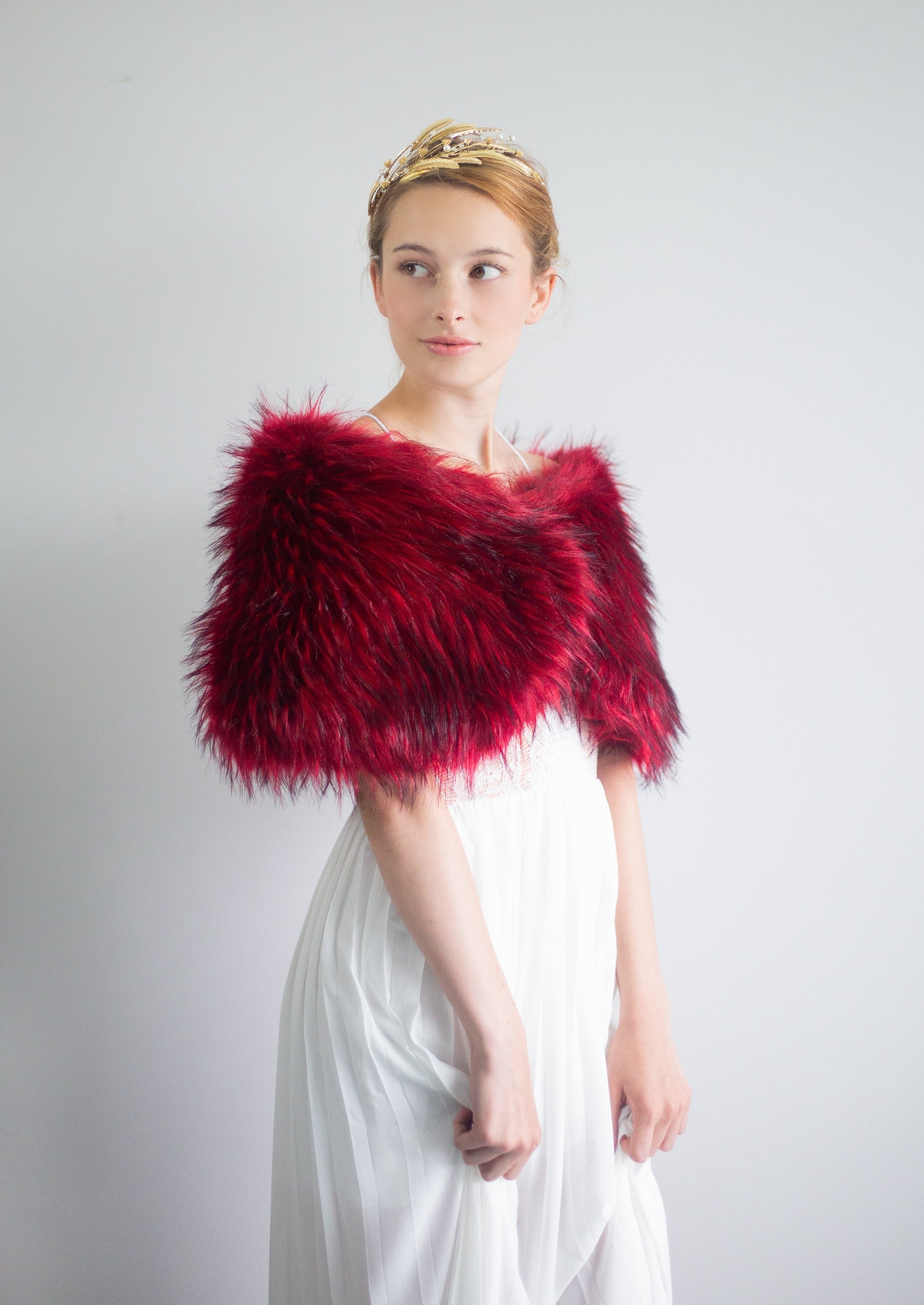 Red Fur Wrap (Serena Red02) – Sissily Designs