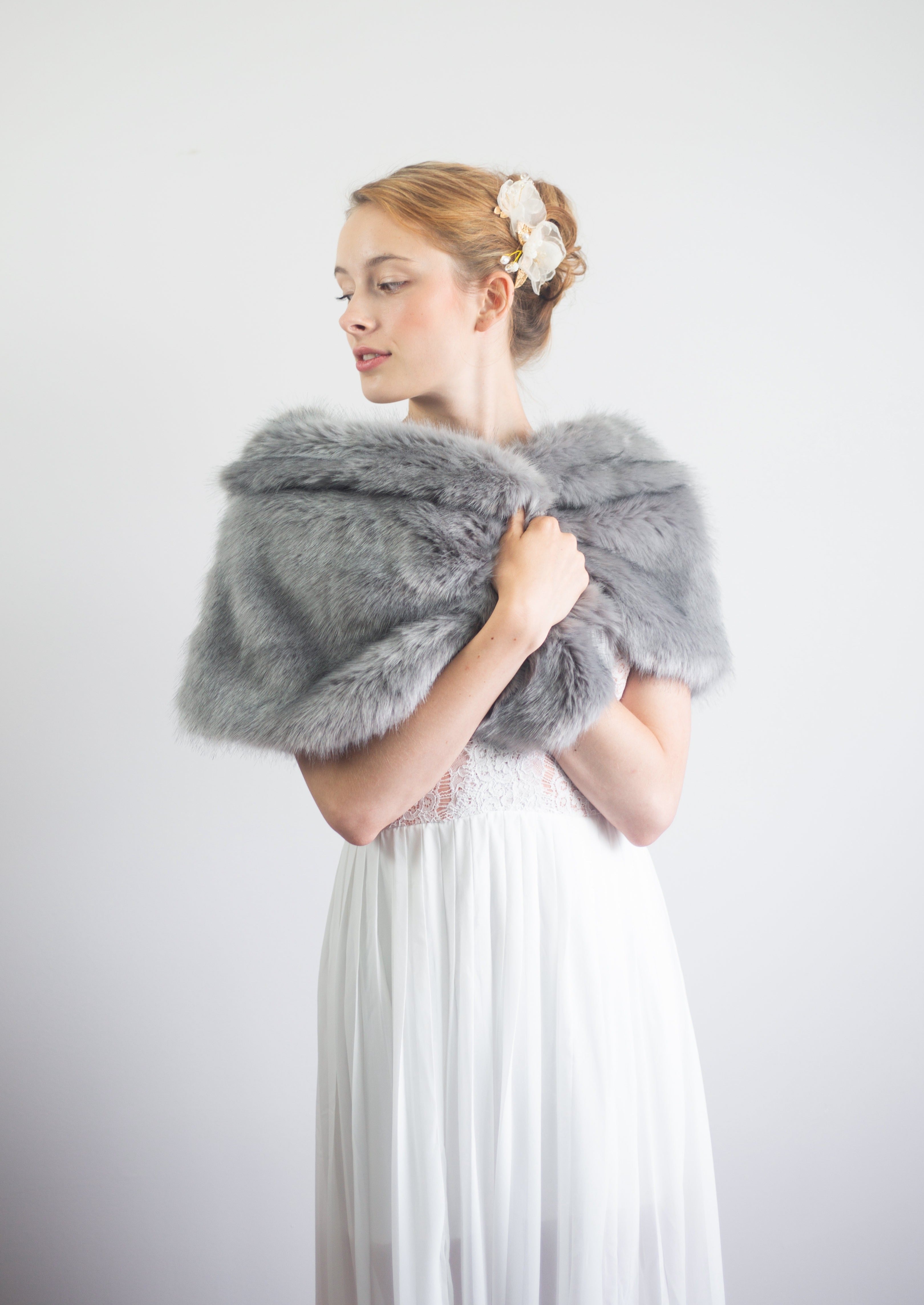 Gray Fur Wrap (Blair Gry04) – Sissily Designs