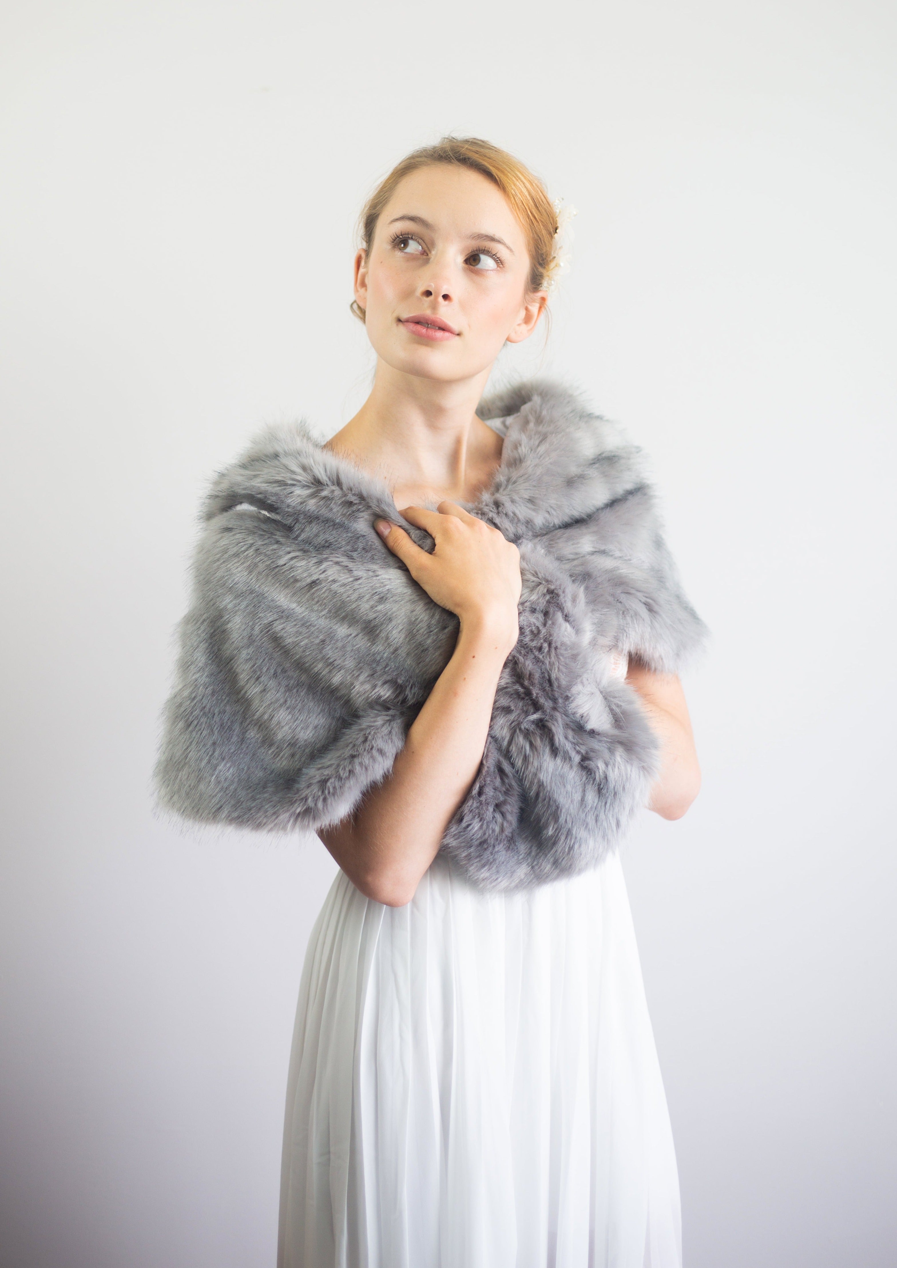 Gray Fur Wrap (Blair Gry04) – Sissily Designs