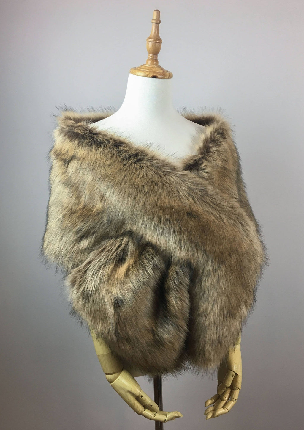 Brown Fur Shawl (Lilian Brw03) – Sissily Designs