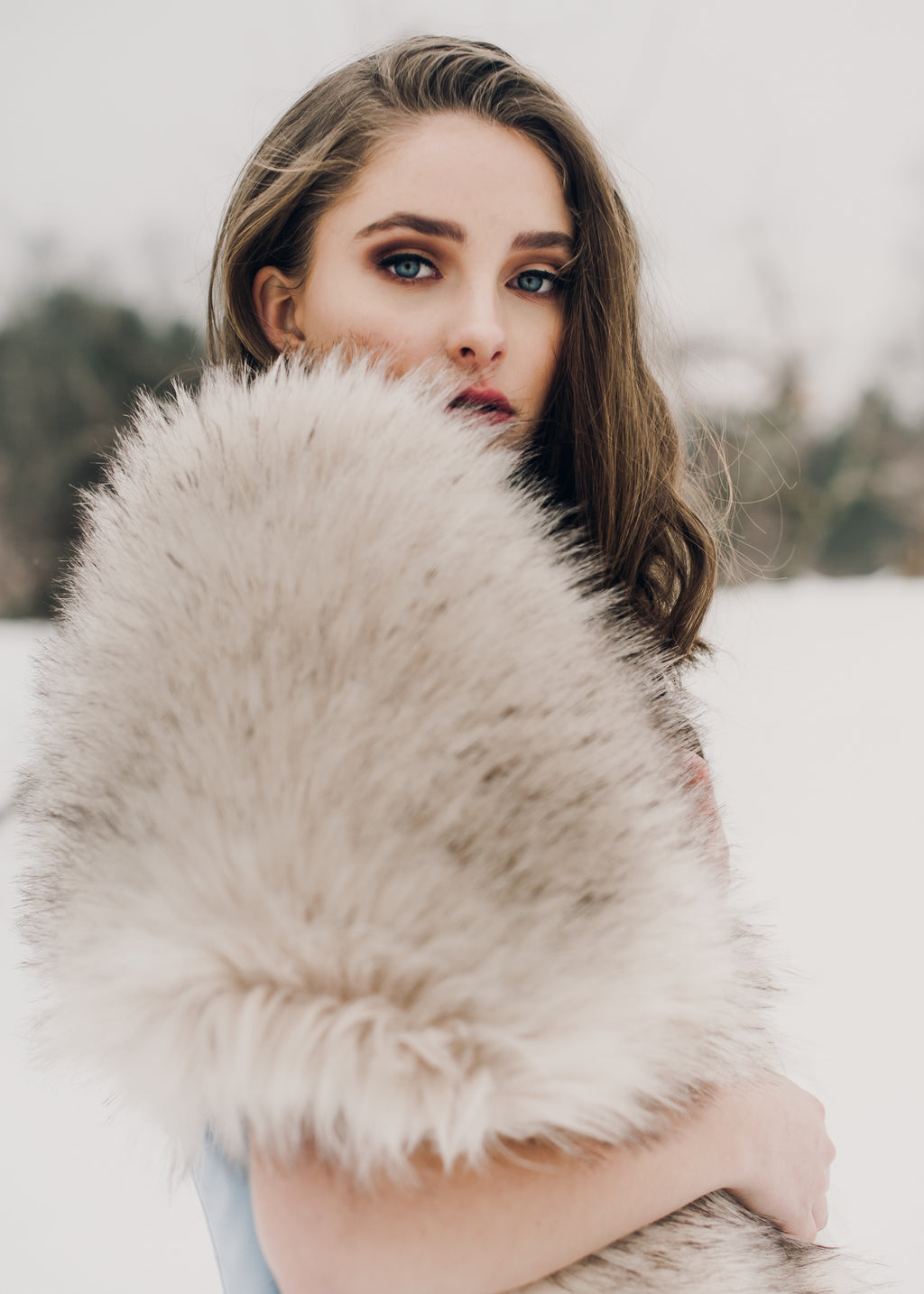 Blush with Black Tips Bridal Faux Fur Shawl (Lilian Blu02) – Sissily ...