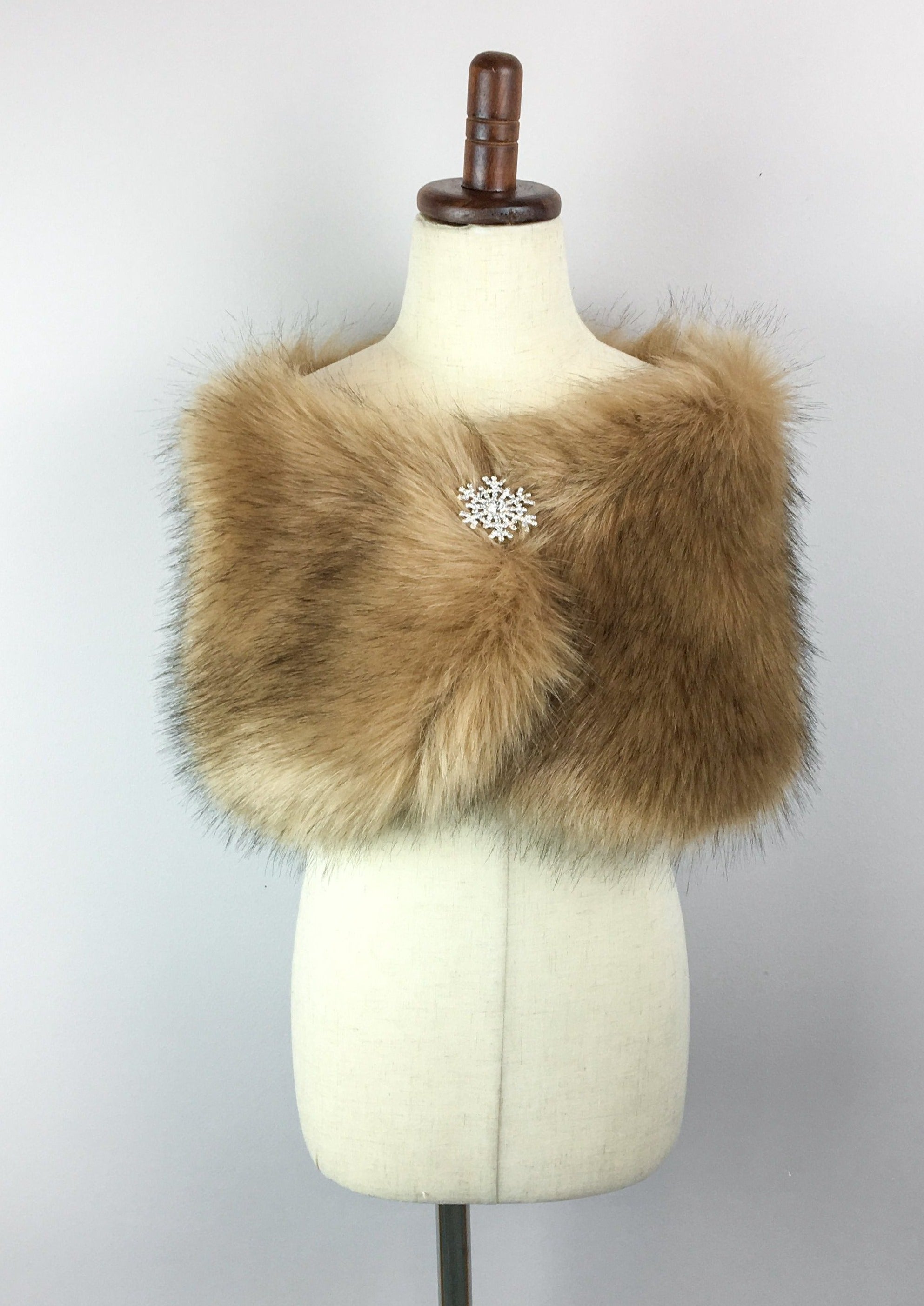 Brown Flower Girl / Junior Bridesmaid Fur Shawl (Kid LBrw03) – Sissily ...