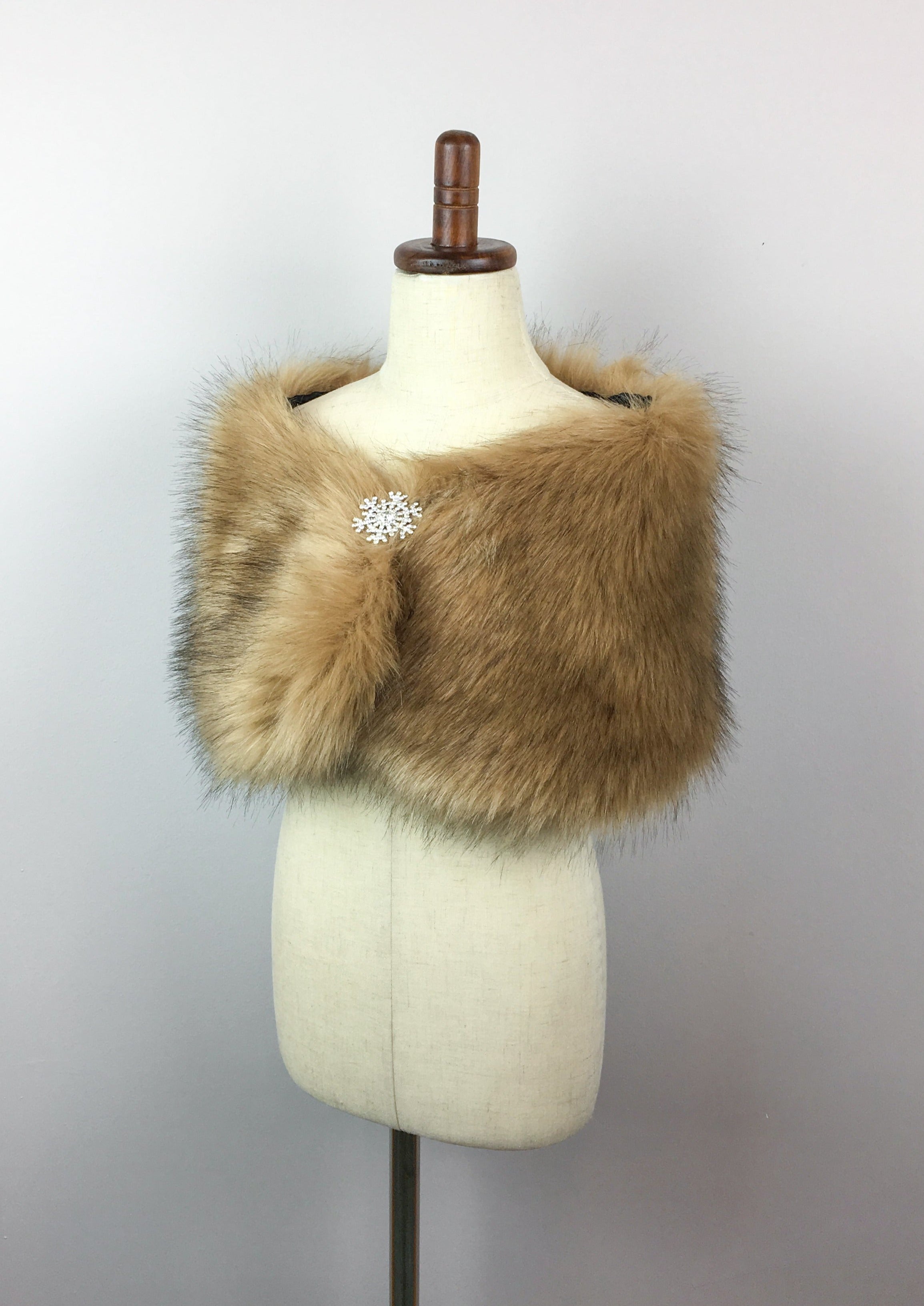 Brown Flower Girl / Junior Bridesmaid Fur Shawl (Kid LBrw03) – Sissily ...