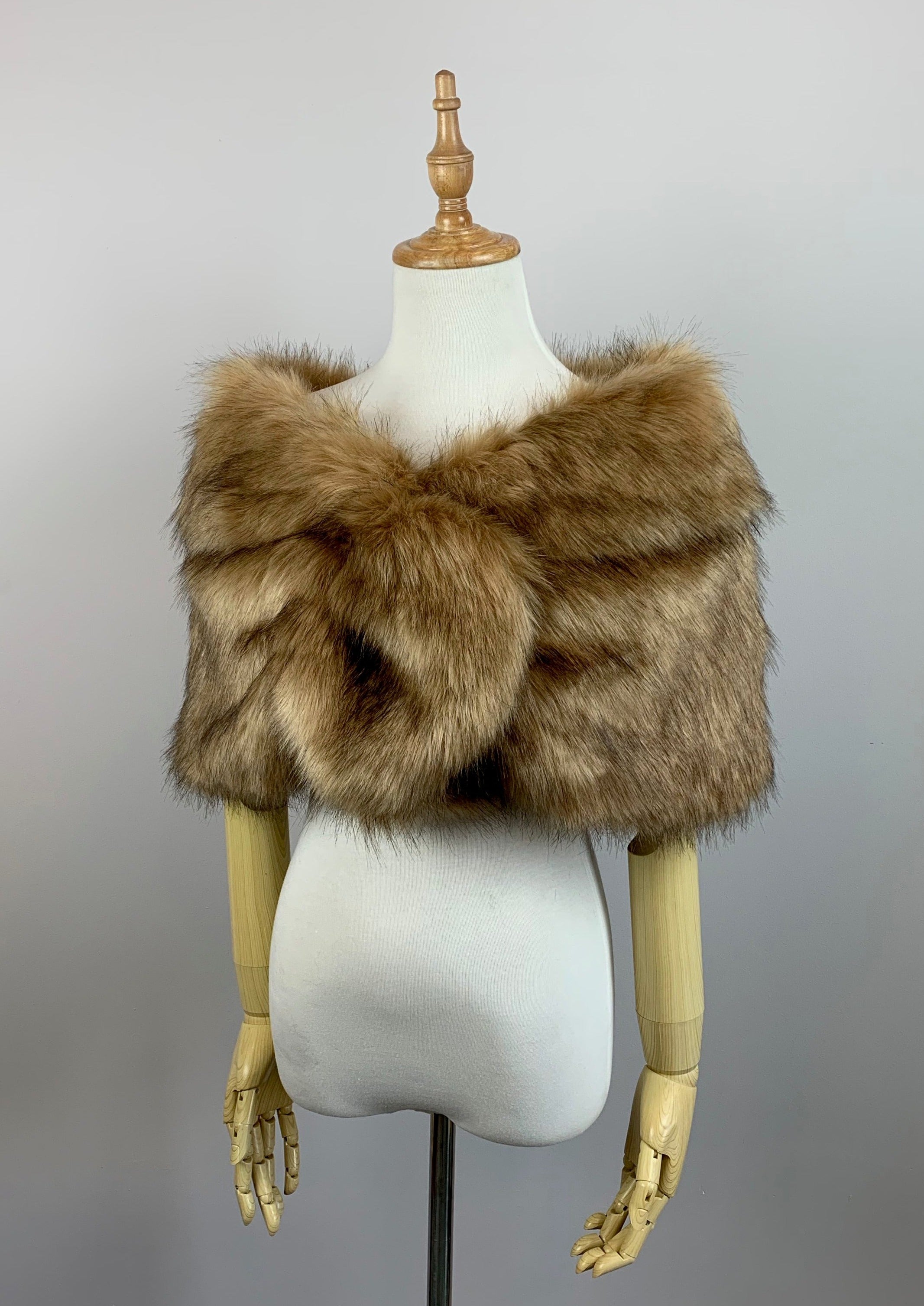 Light Brown Fur Wrap (Blair LBrw03) – Sissily Designs