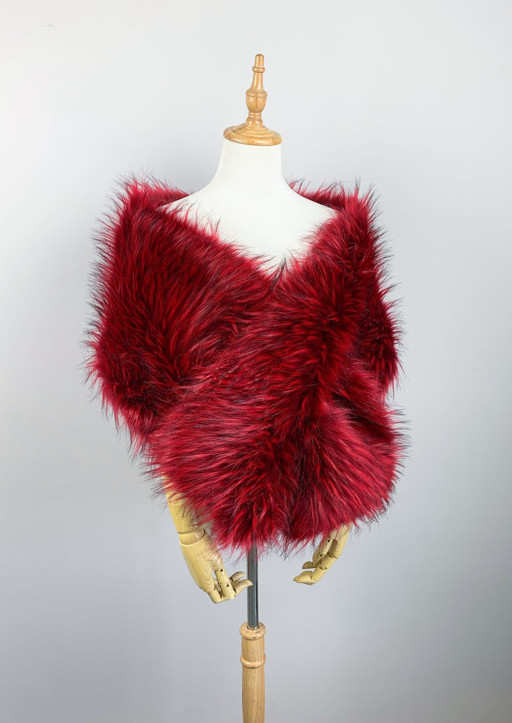 Red Fur Shawl (Lilian Red02) – Sissily Designs